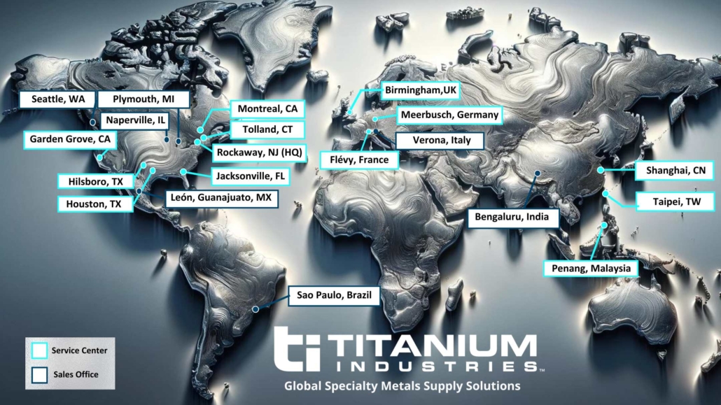 Titanium Industries | #1 Best Global Metal Supplier | Locations