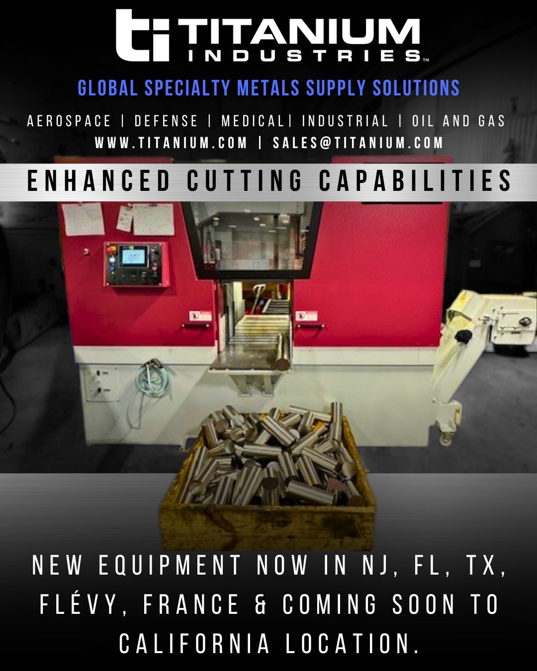 Titanium Industries Expands Cutting Capabilities with New Equipment ...